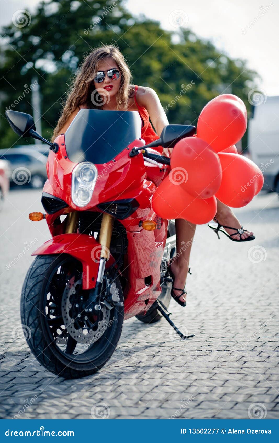 Fashion Model On Motorcycle Royalty Free Stock Photography - Image ...
