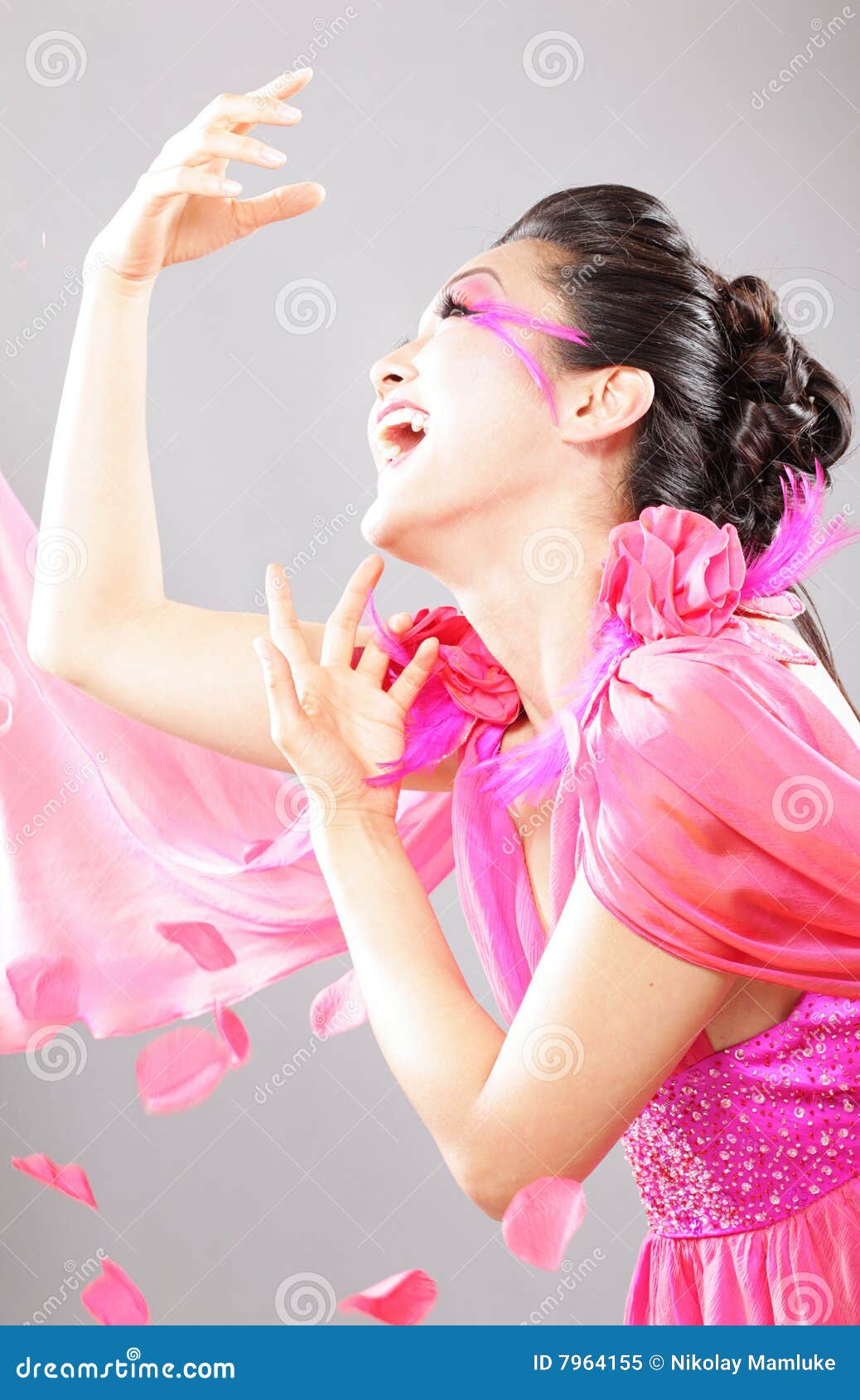 Fashion model in pink stock image. Image of beauty, happiness - 7964155
