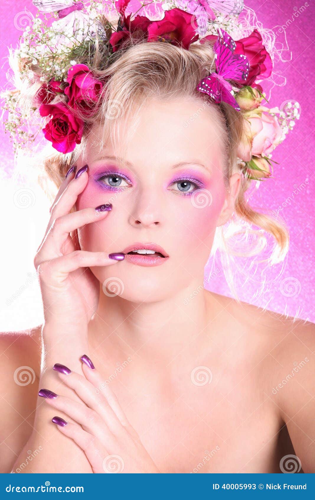 Fashion Model in Pink Style Stock Image - Image of color, creative ...