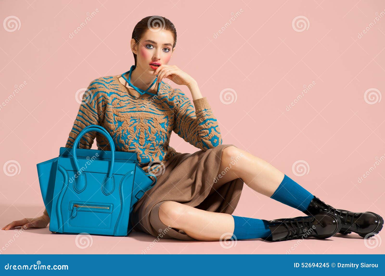 Fashion Model Pose on Light Background Stock Image - Image of female ...