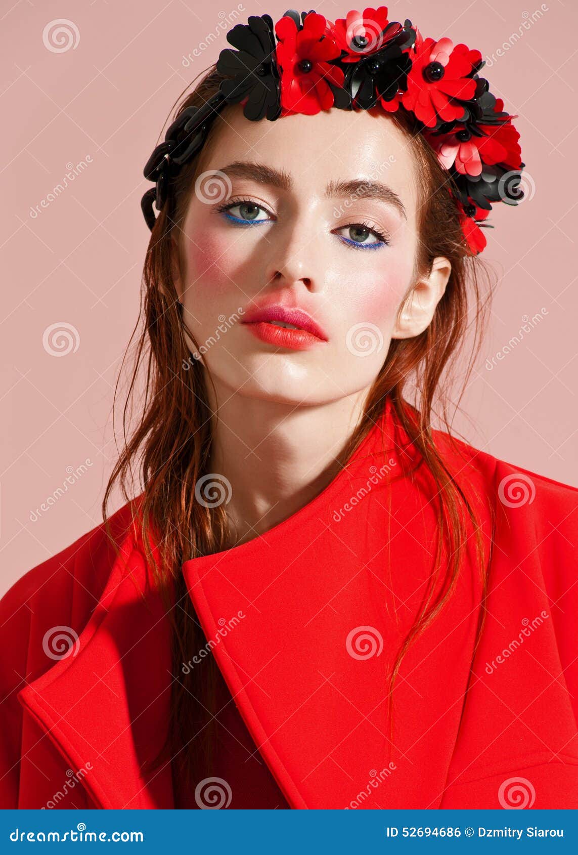 Fashion Model Pose on Light Background Stock Photo - Image of beauty ...