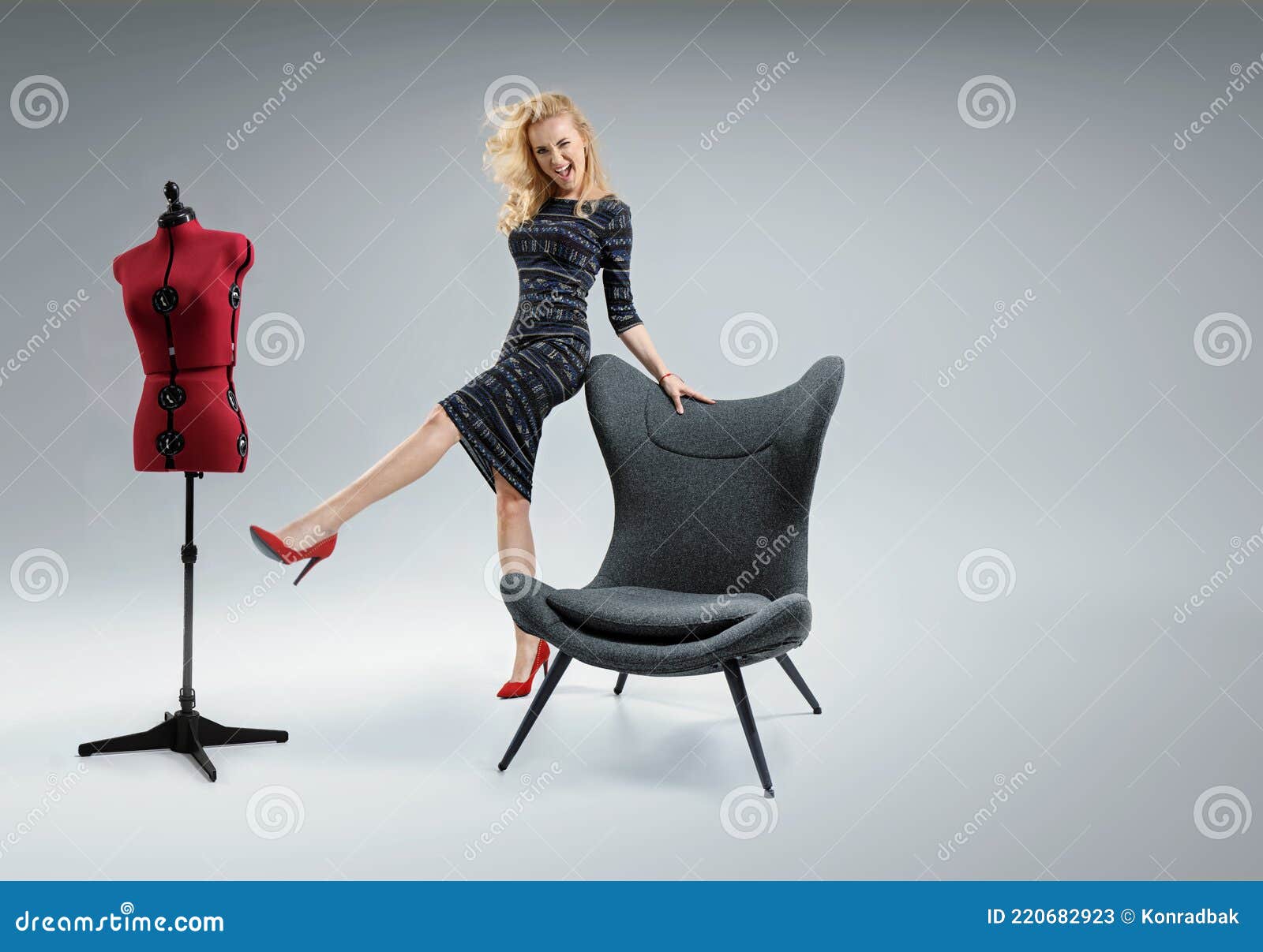 Fashion Model Posed on Light Background Stock Image - Image of high ...