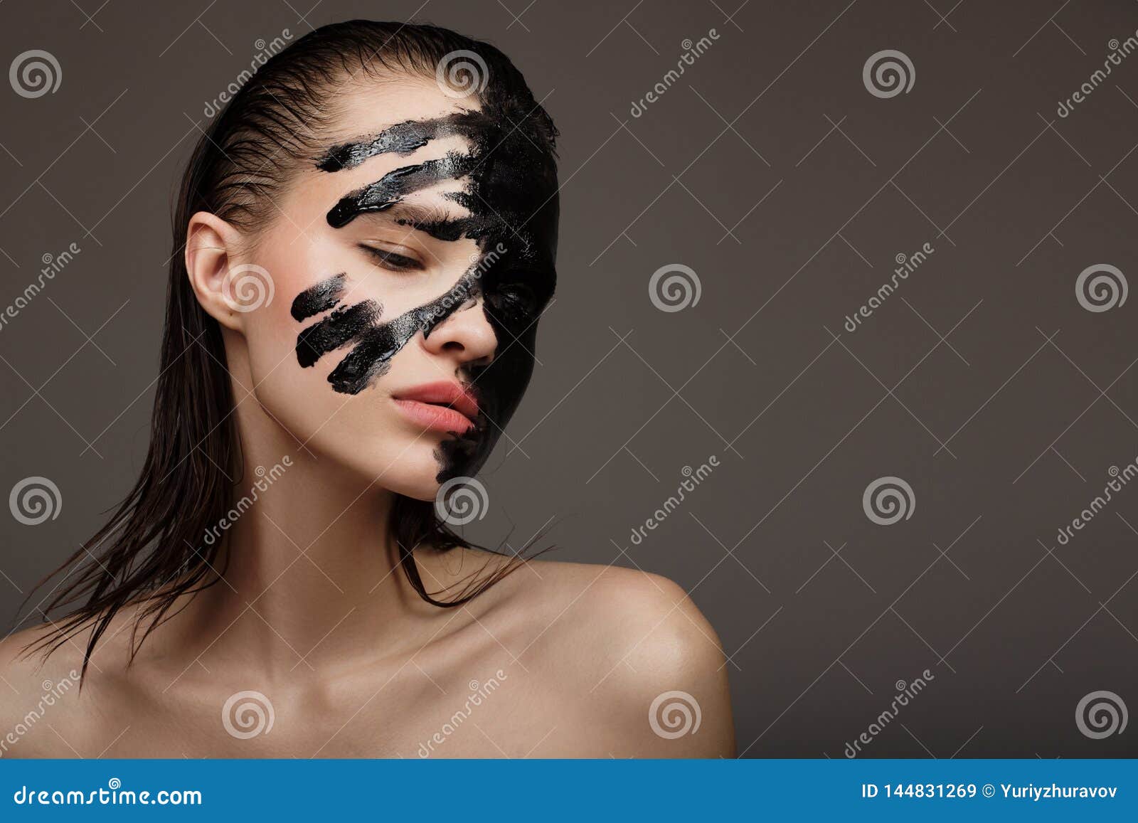 Fashion Model Posing in Colorful Light Stock Image - Image of black ...