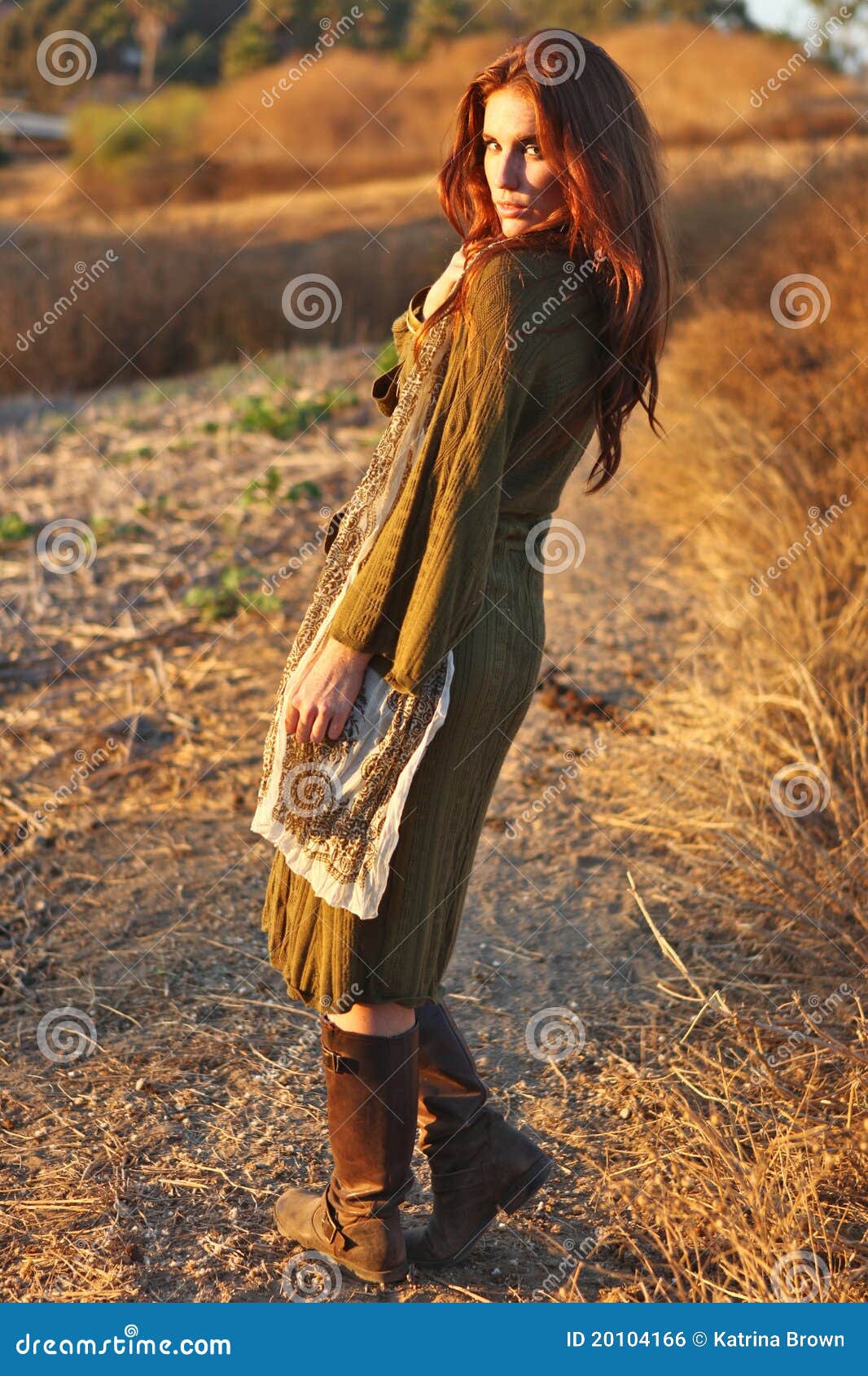 Fashion Model Posing Outdoors at Sunset Stock Photo - Image of ...