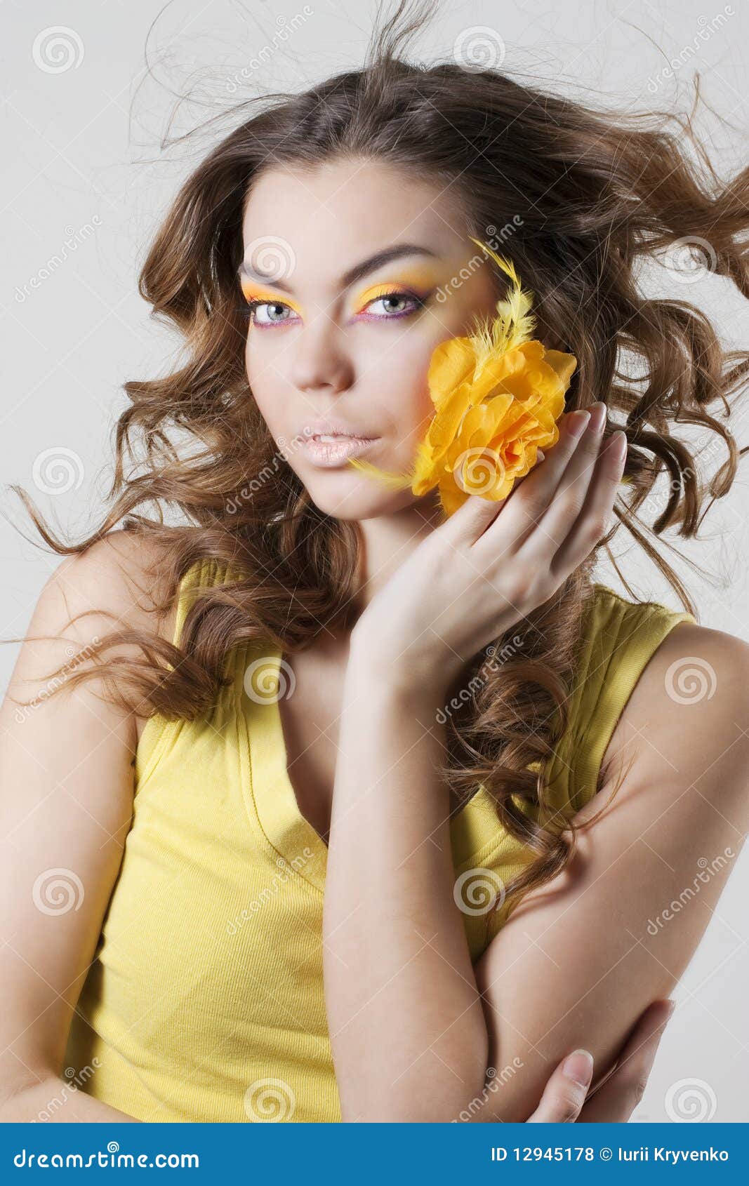 Fashion Model Posing with Rose Stock Photo - Image of human, blond ...