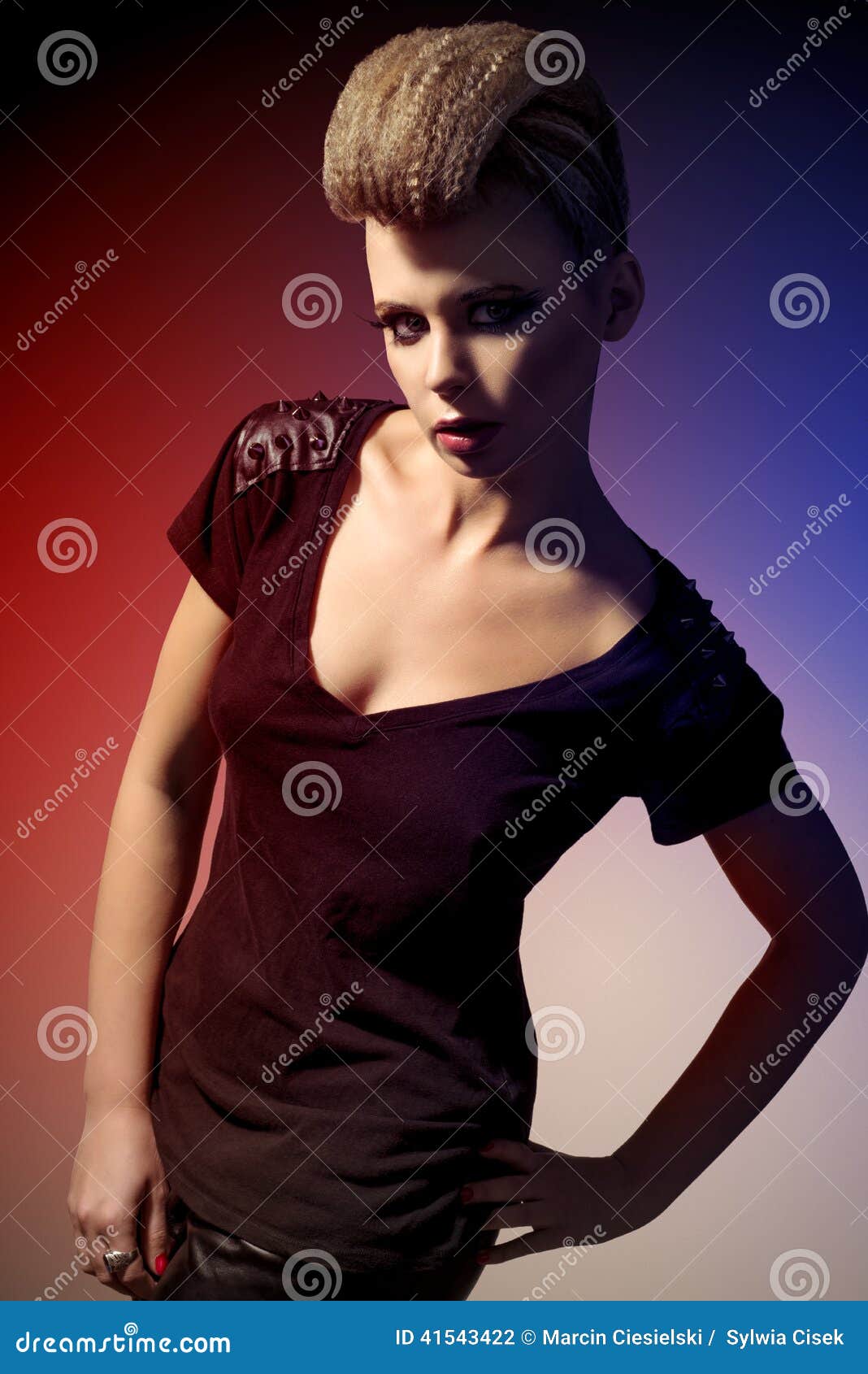 Fashion model stock photo. Image of shadow, hairstyle - 41543422