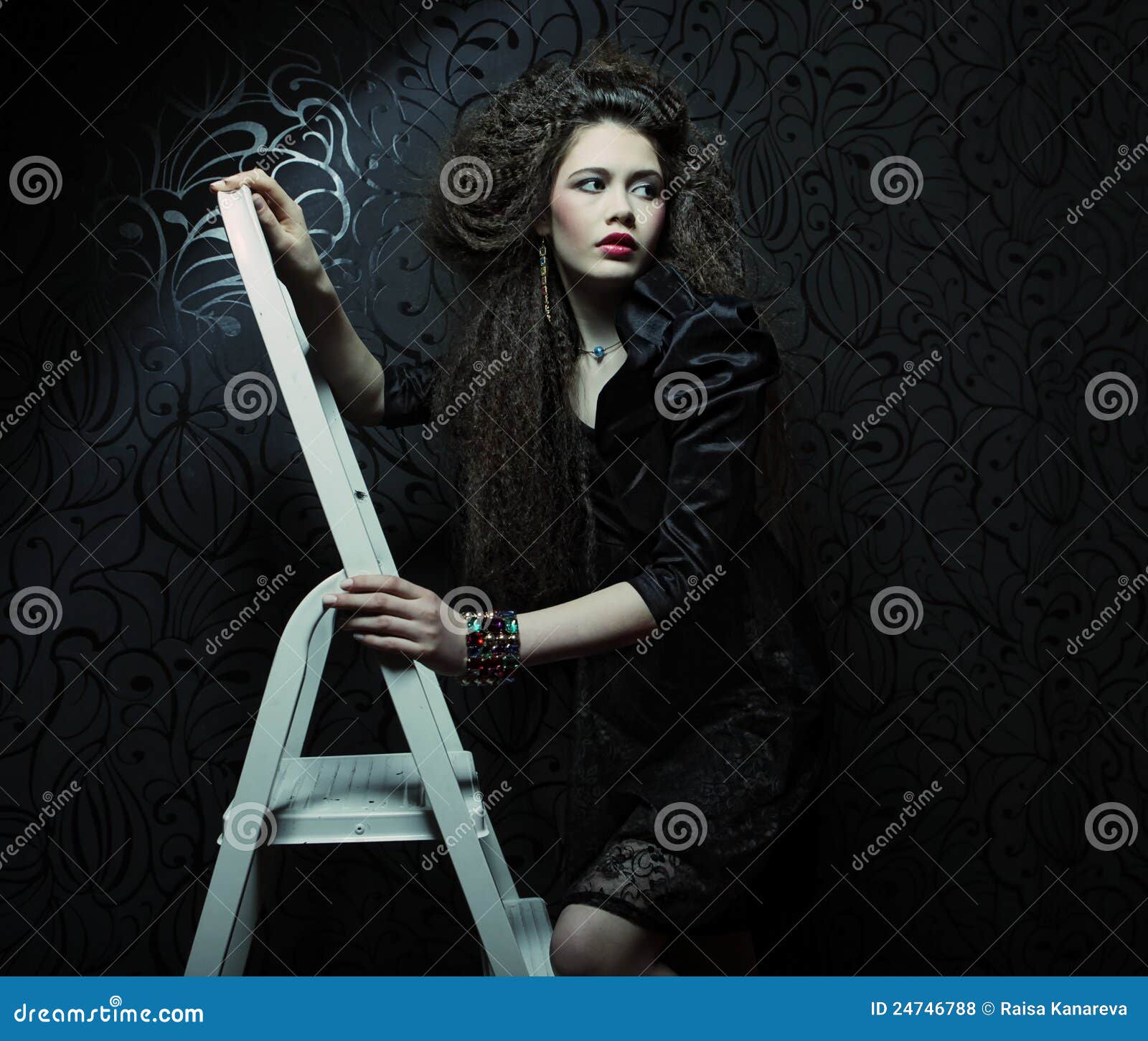 Fashion Model with Posing in the Studio Stock Photo - Image of high ...