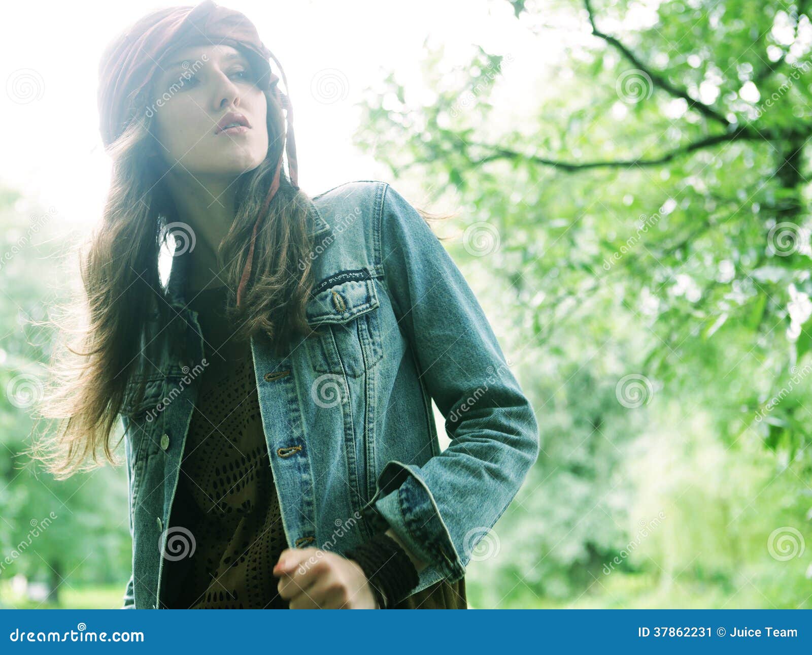 Fashion Model Posing in Summer Park Stock Image - Image of modern ...