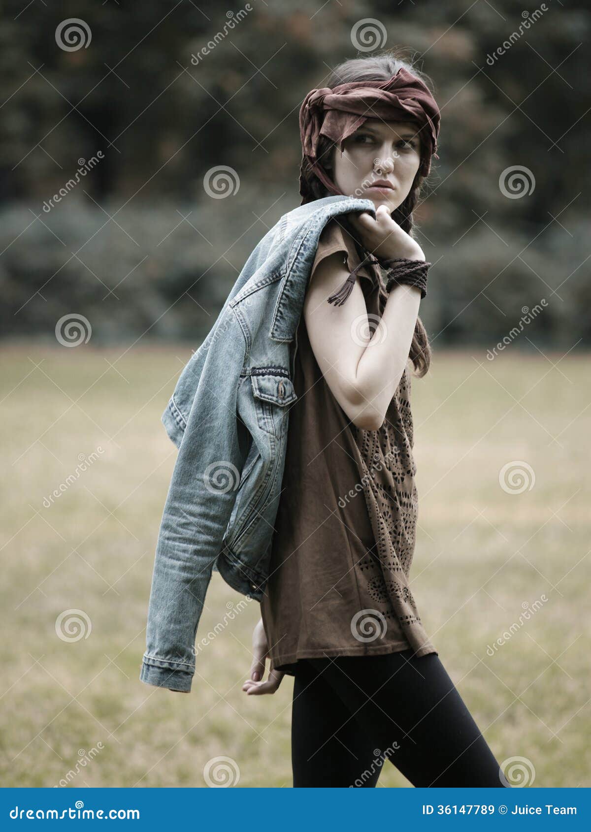 Fashion Model Posing in Summer Park Stock Image - Image of nature ...