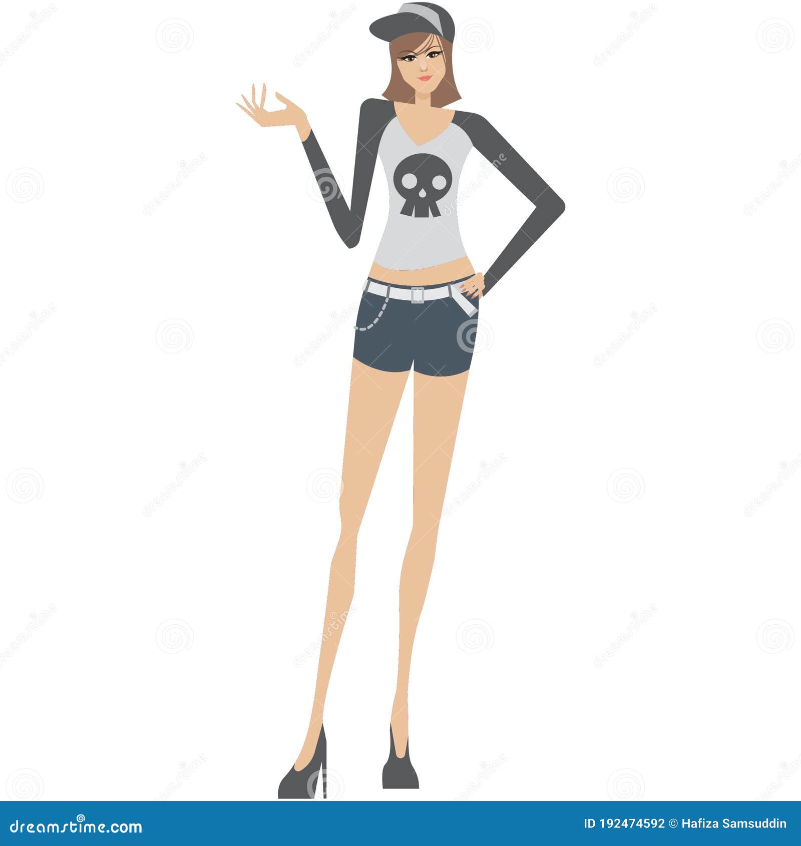 Fashion Model Posing. Vector Illustration Decorative Design Stock ...