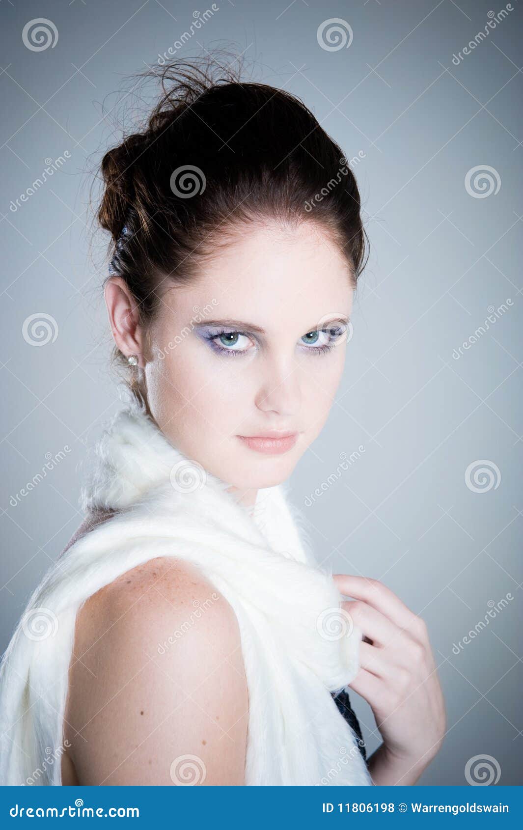 Fashion model with scarf stock photo. Image of hair, clean - 11806198