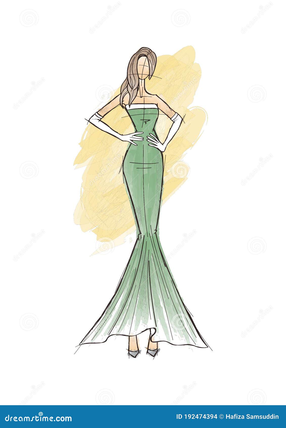 Fashion Model Sketch. Vector Illustration Decorative Design Stock ...