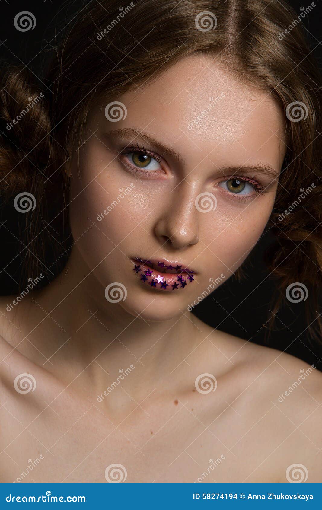 Fashion Model with Star Lips Stock Photo - Image of star, awesome: 58274194