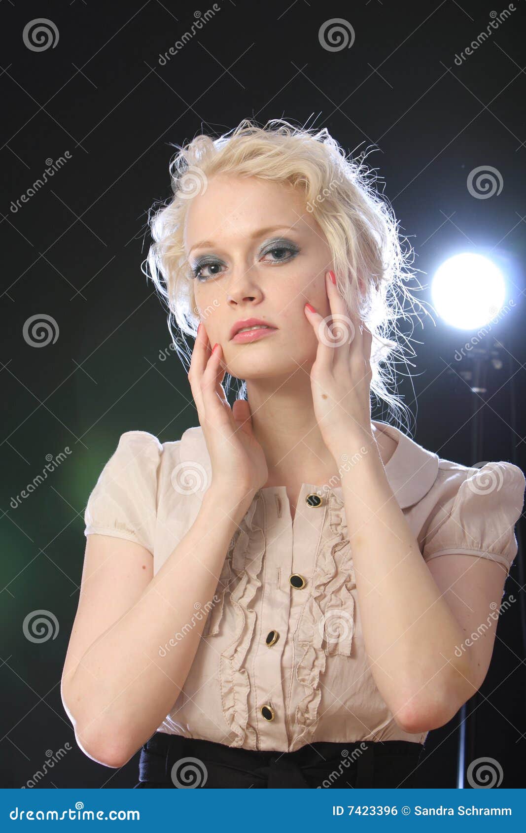 Fashion model in studio stock photo. Image of makeup, face - 7423396