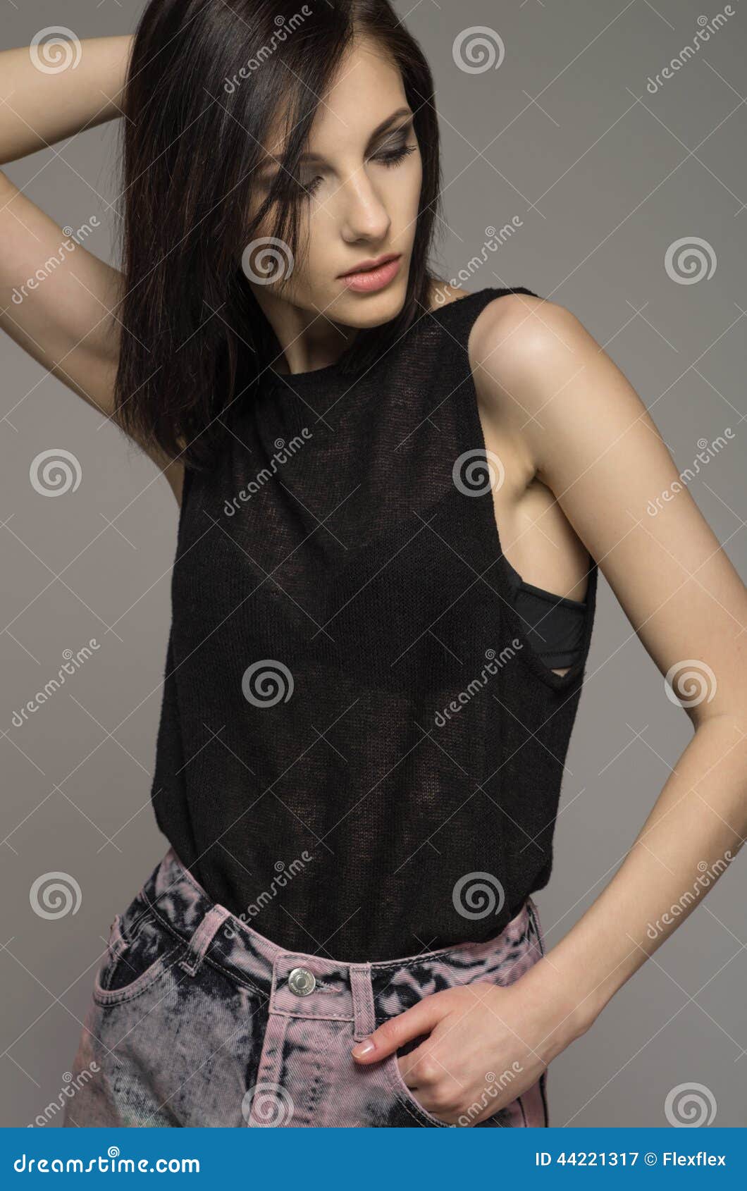 Fashion model in studio stock image. Image of woman, posing - 44221317