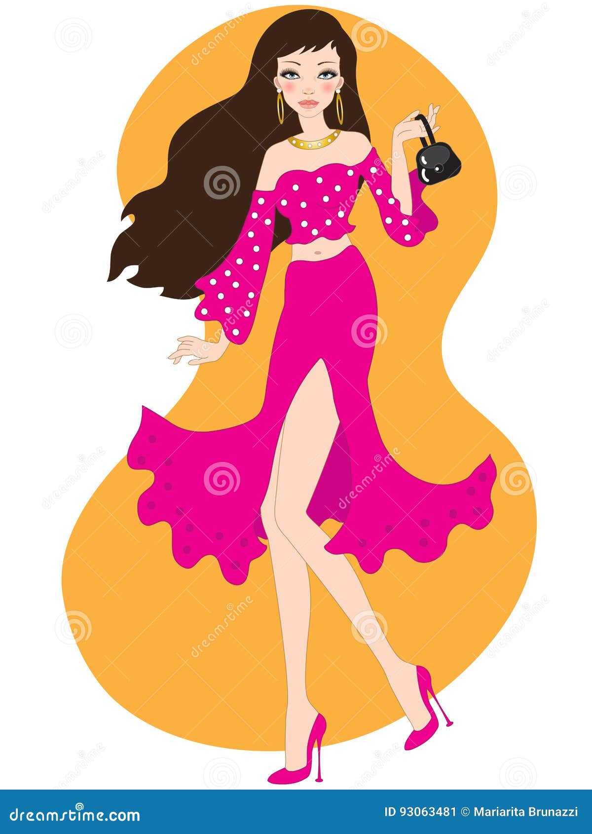 Fashion model stock vector. Illustration of elegance - 93063481