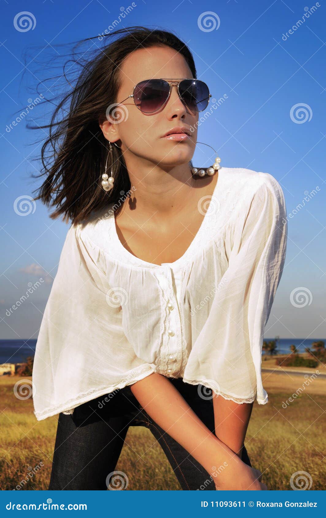 Fashion Model on Sunglasses Stock Image - Image of gorgeous, enjoying ...