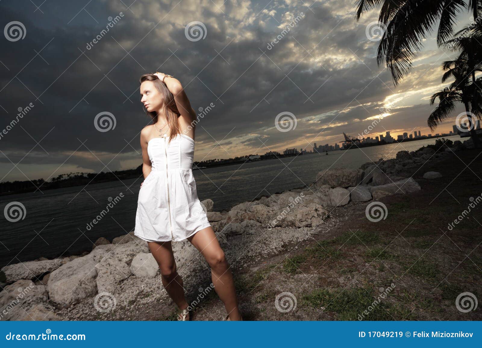 Fashion Model during the Sunset Stock Image - Image of silhouette ...
