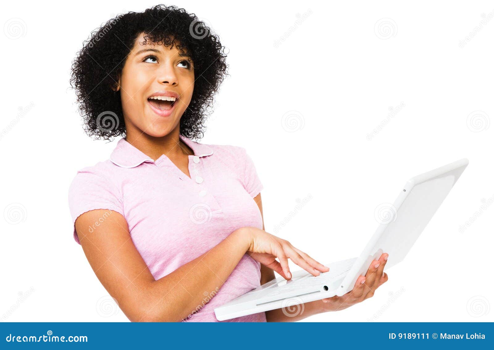 Fashion Model Using a Laptop Stock Image - Image of person, polo: 9189111