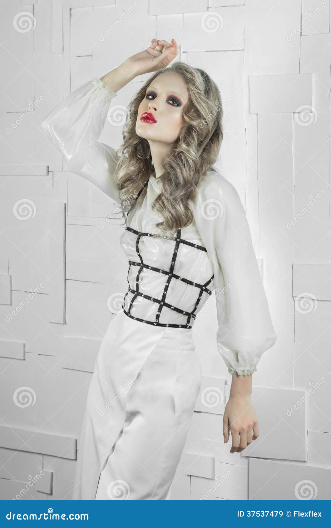 Fashion Model in White Suit Stock Image - Image of cloathes, caucasian ...