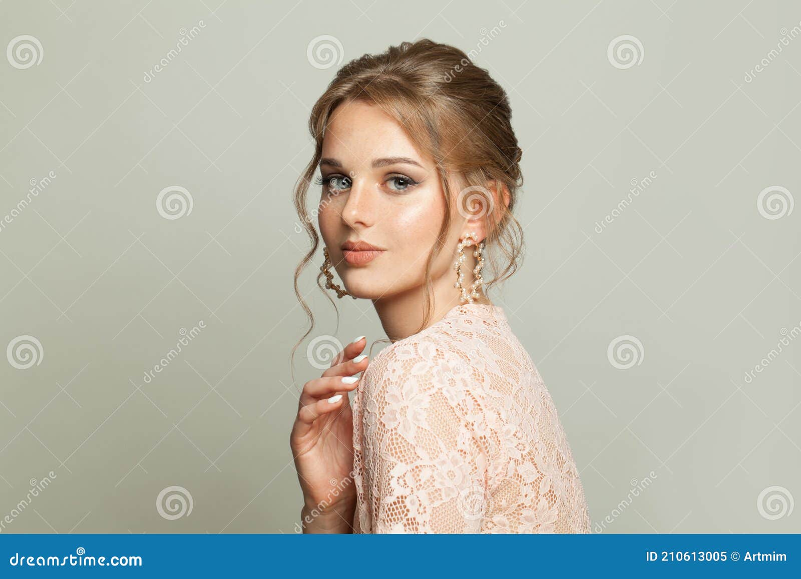 Fashion Model Woman on White Background Stock Image - Image of natural ...
