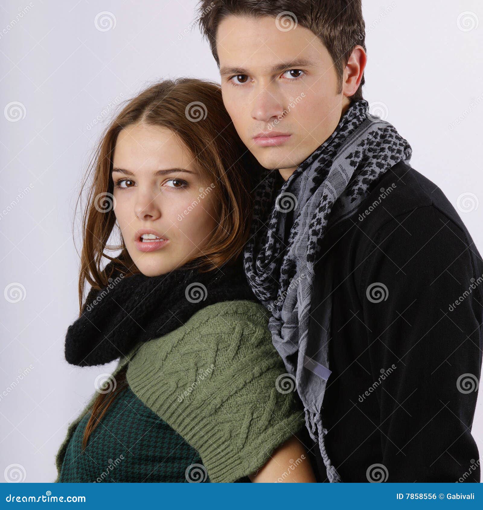 Fashion Models As Couple Looking at Camera Stock Photo - Image of style ...