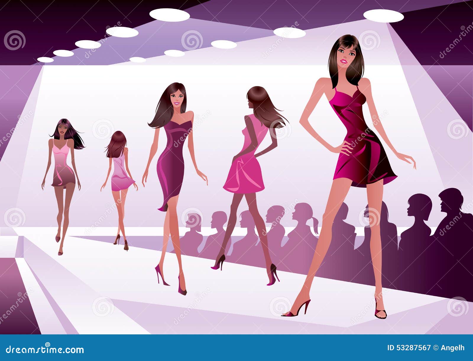 Fashion Models Represent New Clothes Stock Vector - Illustration of ...