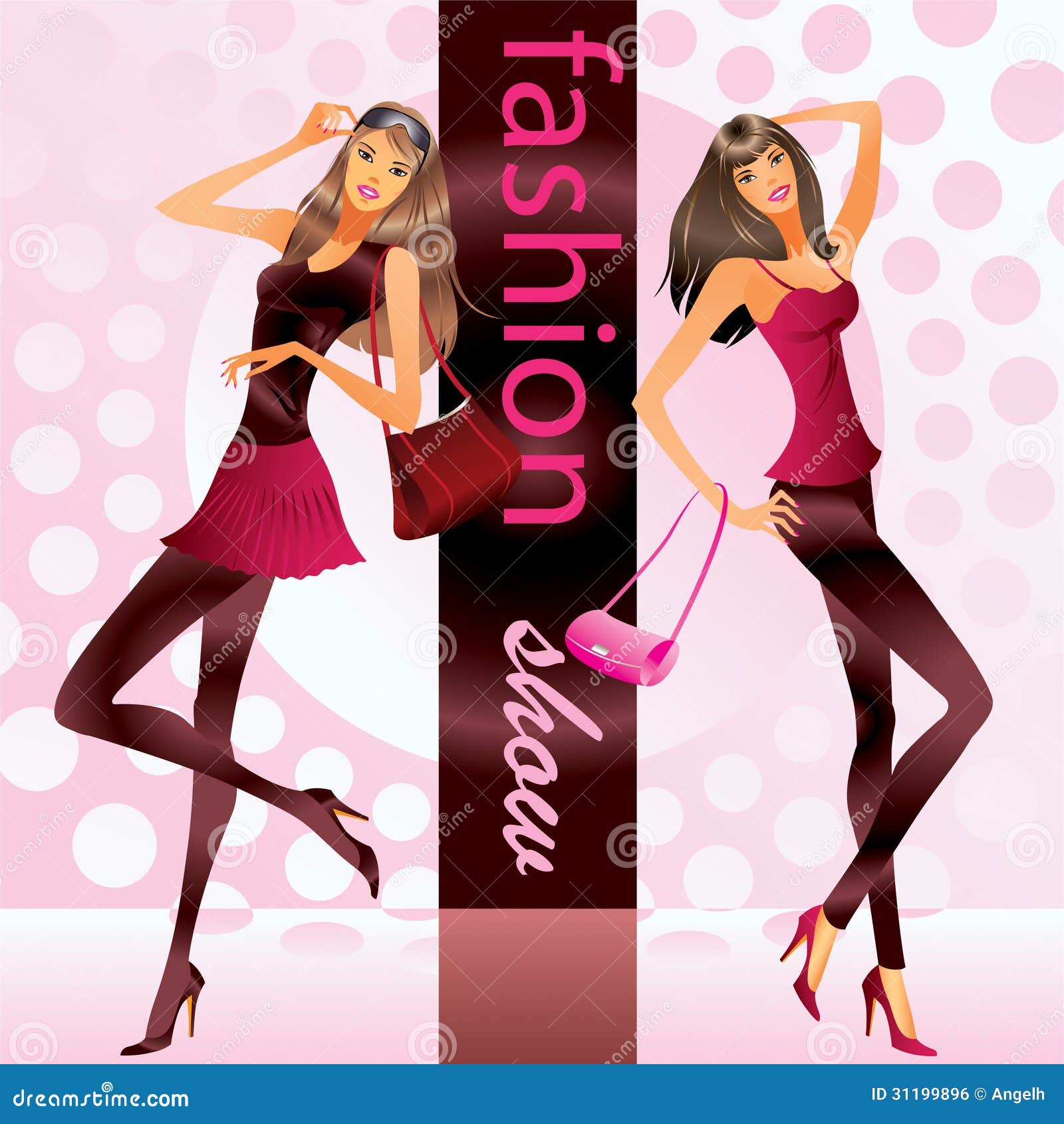 Fashion Models Show Clothes Stock Vector - Illustration of equipment ...