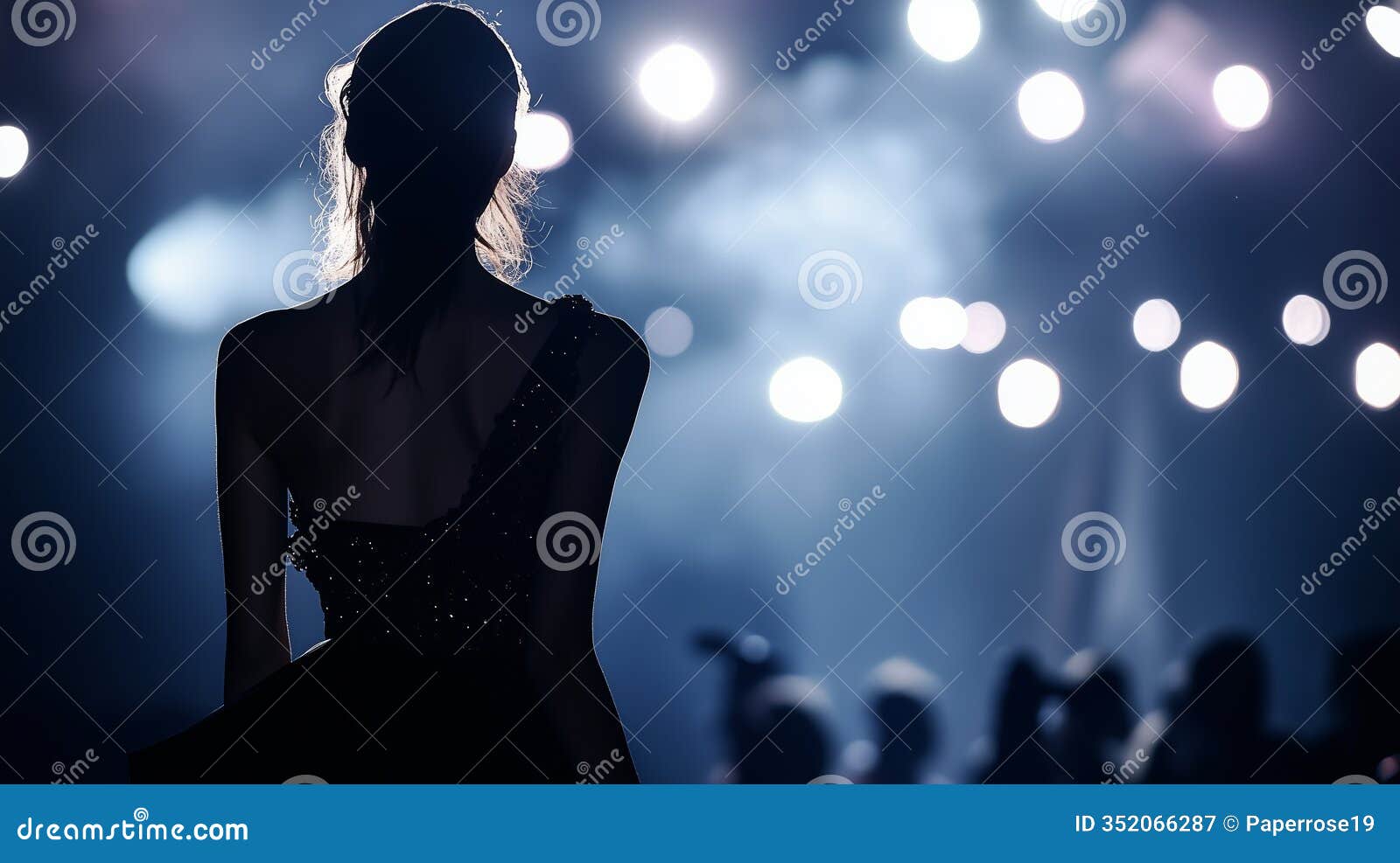 A Fashion Models Silhouette on the Runway Stock Image - Image of runway ...