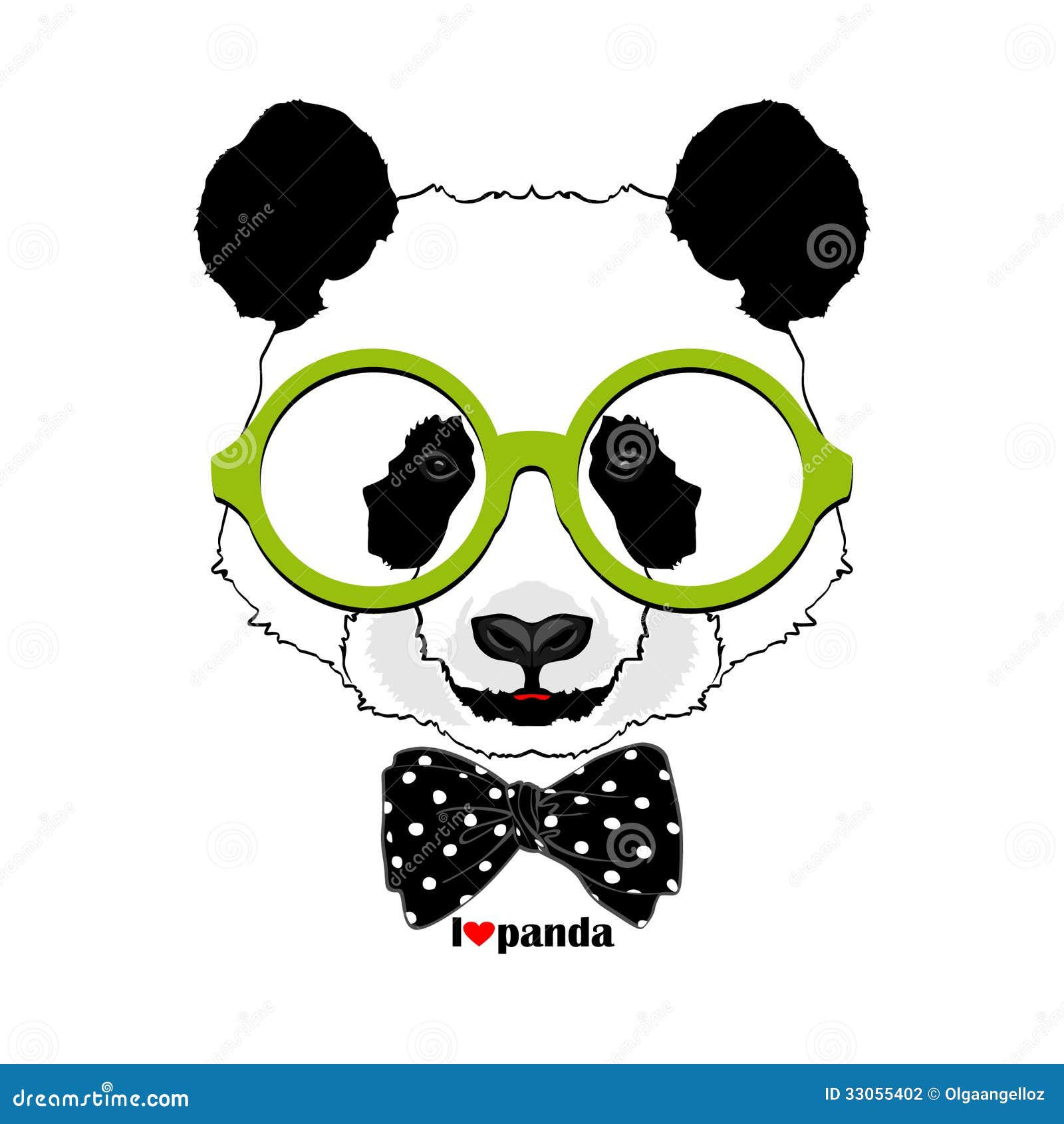 Fashion panda in glasses stock vector. Illustration of color - 33055402