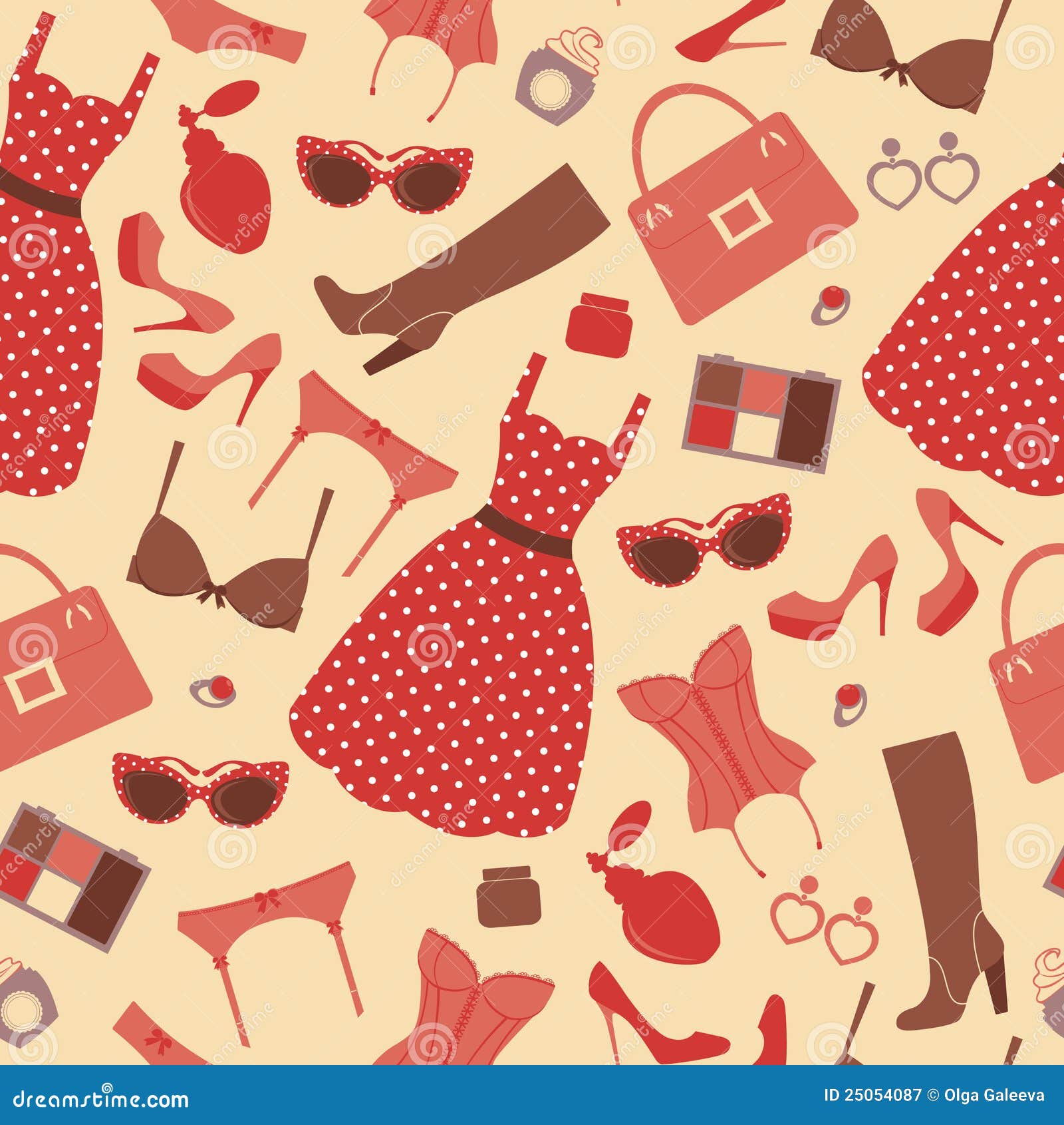 Fashion pattern stock vector. Illustration of heels, girl - 25054087