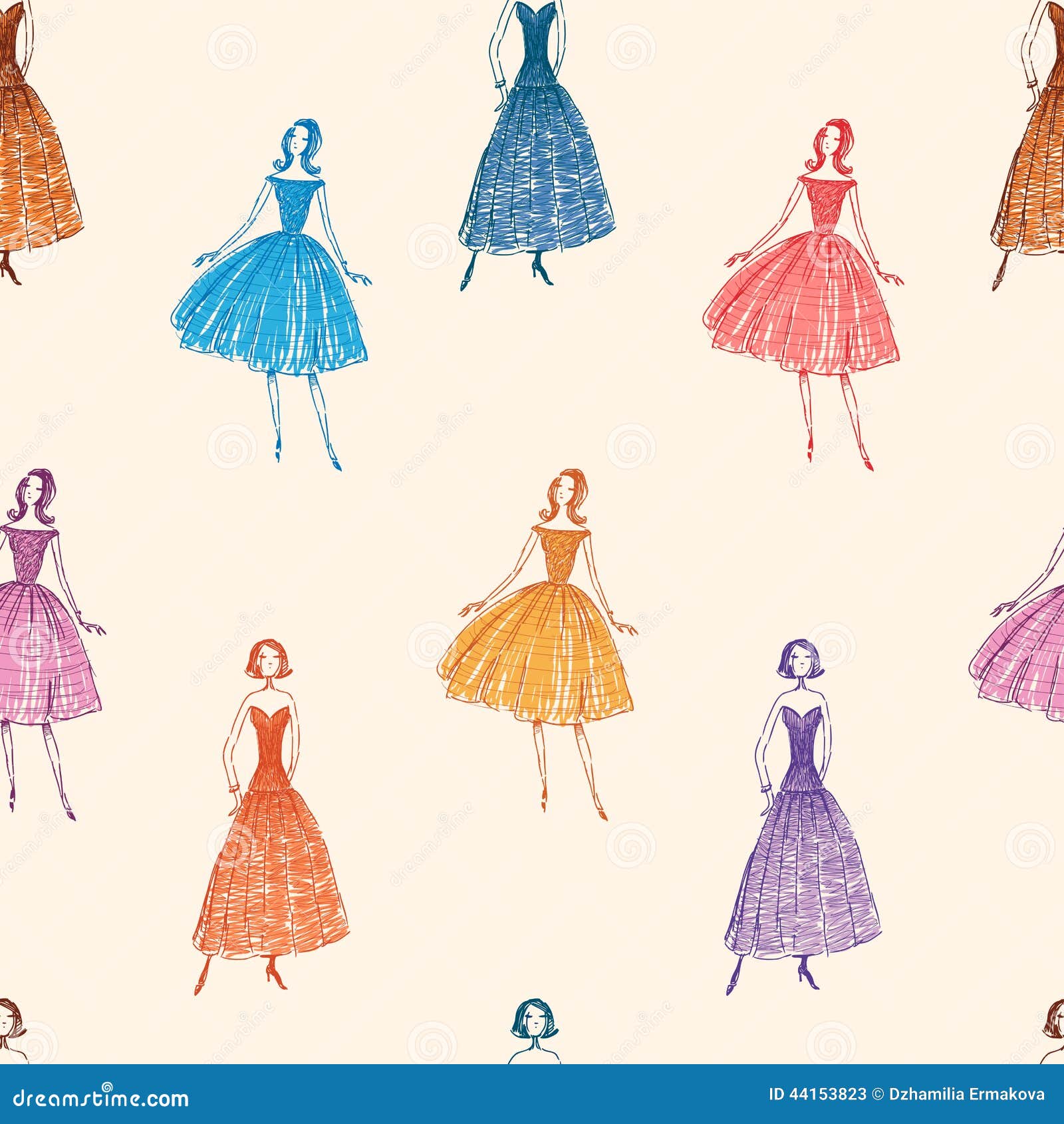 Fashion pattern stock vector. Illustration of drawn, pattern - 44153823