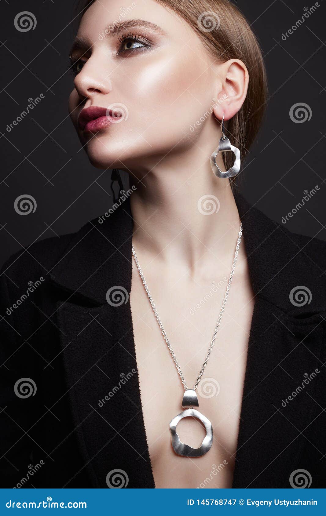 Fashion Portrait Of Beautiful Woman In Jewelry Stock Image Image Of