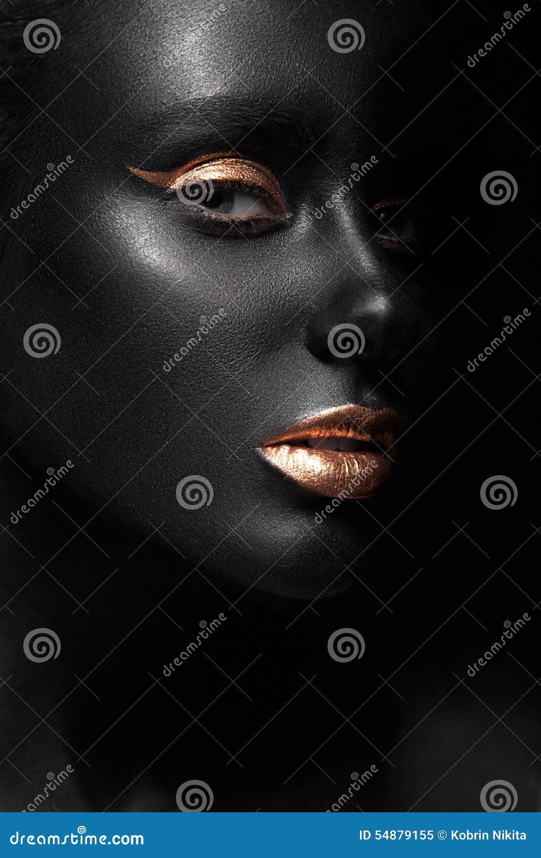 Fashion Portrait Of A Dark Skinned Girl With Color Stock Image Image