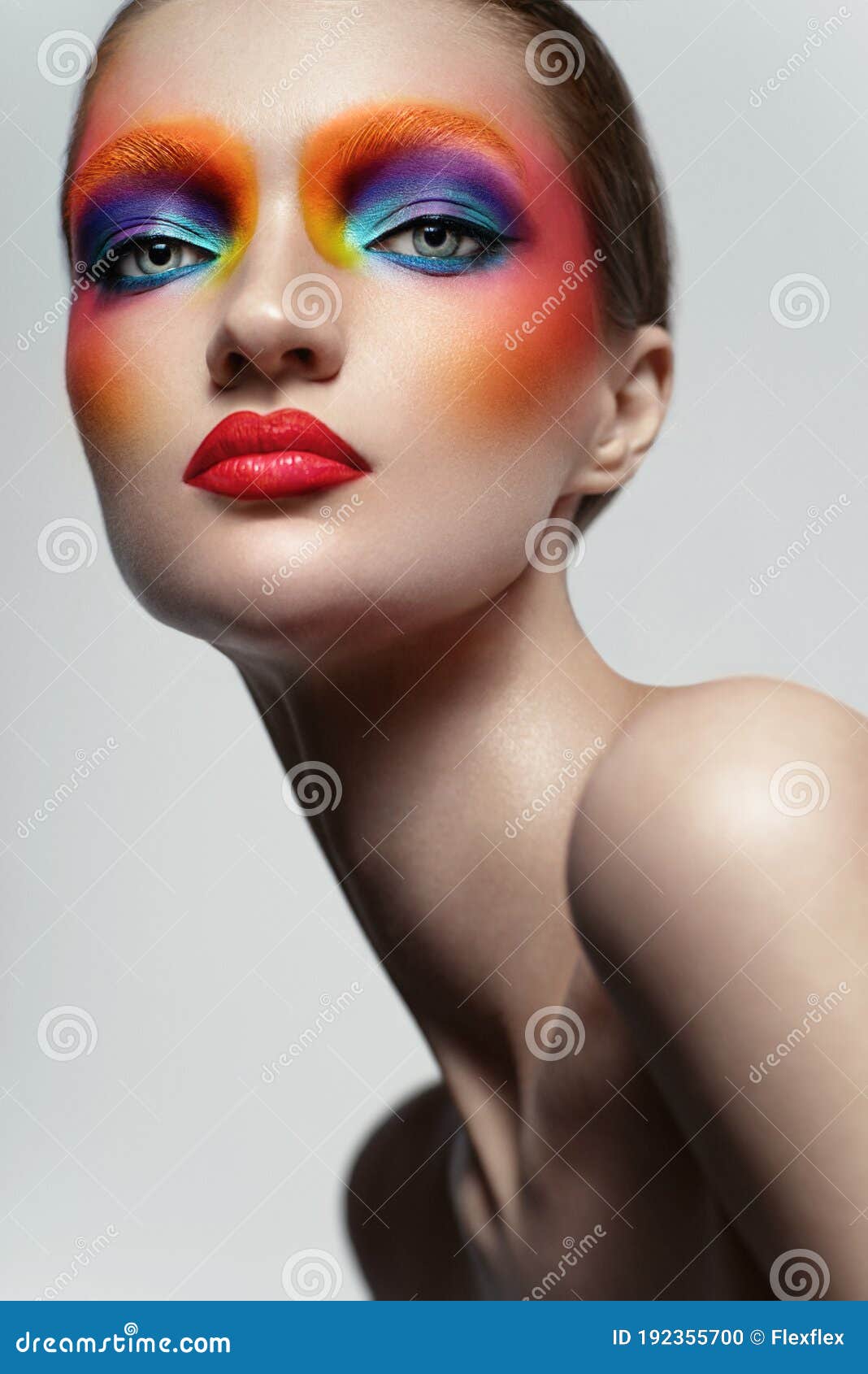 Fashion Portrait of Model with Creative Make Up Stock Photo - Image of ...