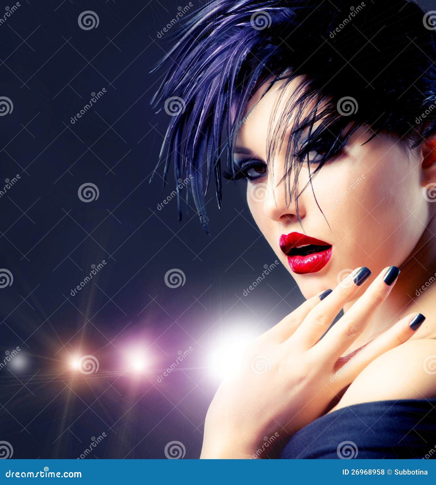Fashion Punk Girl stock photo. Image of attractive, party - 26968958