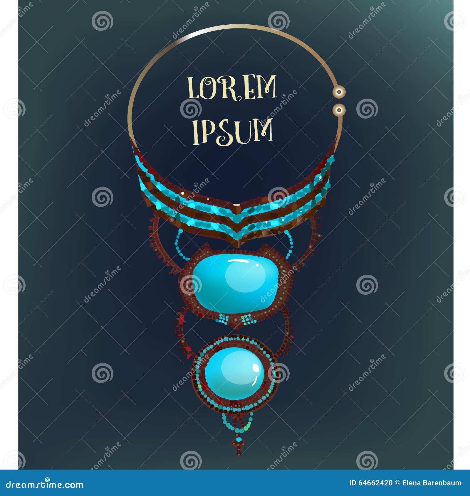 Fashion Round Frame - Necklace Stock Vector - Illustration of bright ...