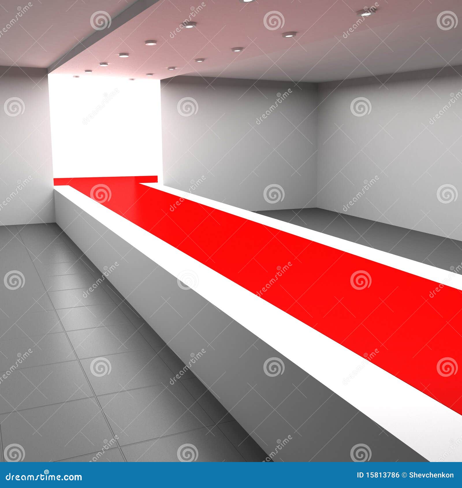 Empty Fashion Runway Side View