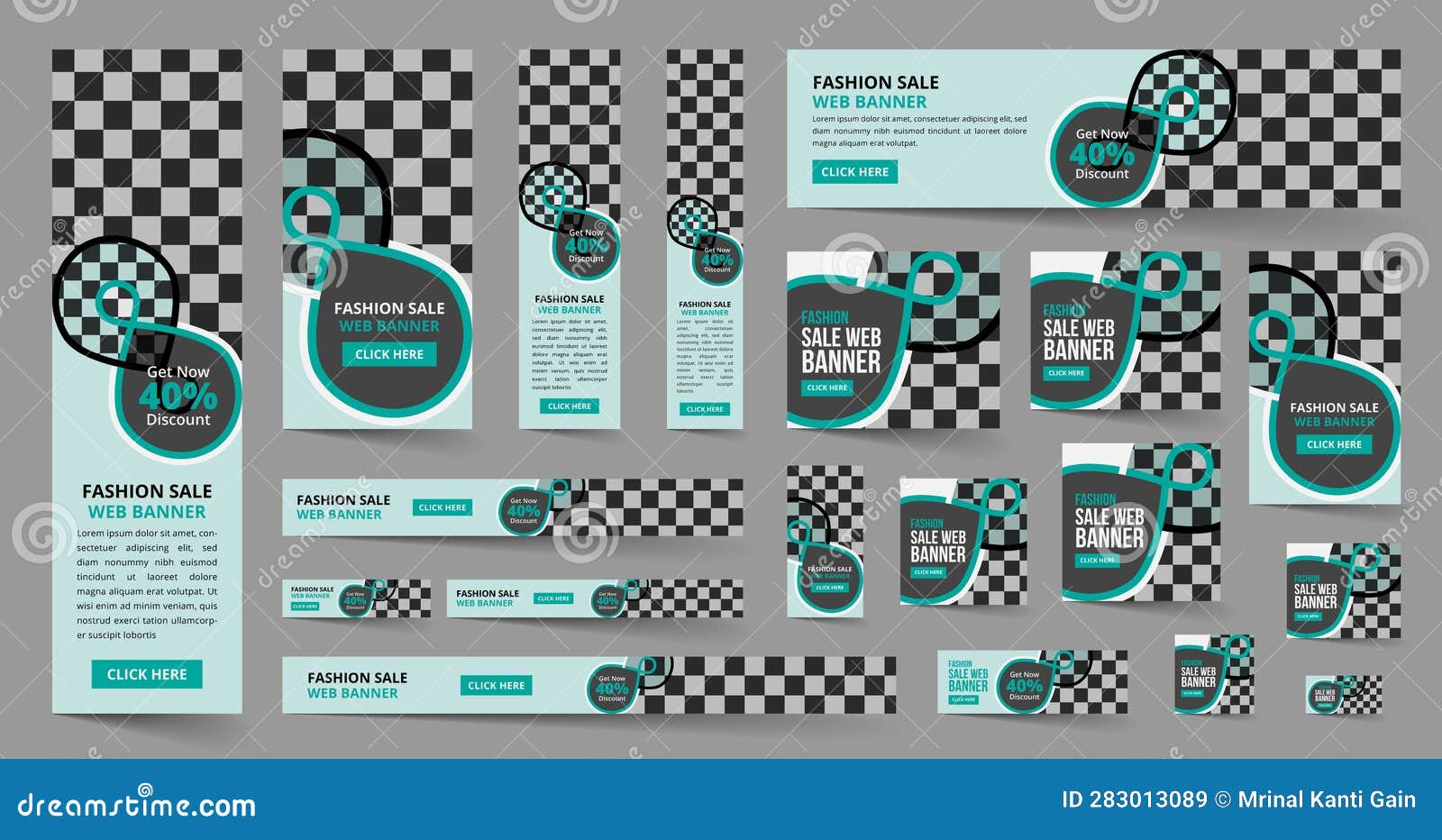 Fashion Sales Web Ads Banner Bundle Template Design Set, Horizontal and ...