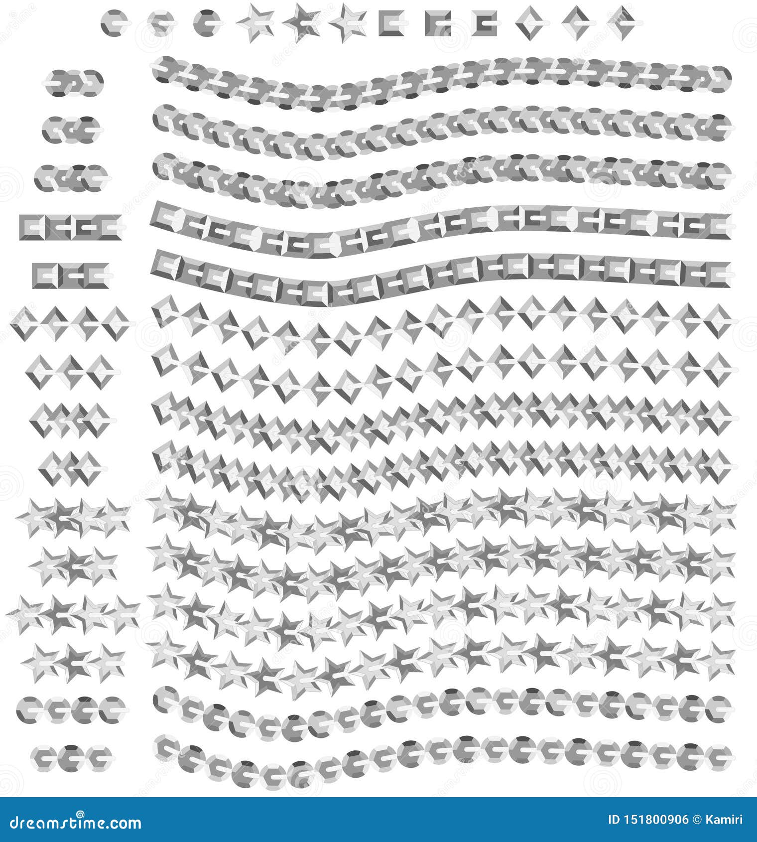 Fashion Sequin Shapes & Pattern Brush Elements Vector Stock Vector ...