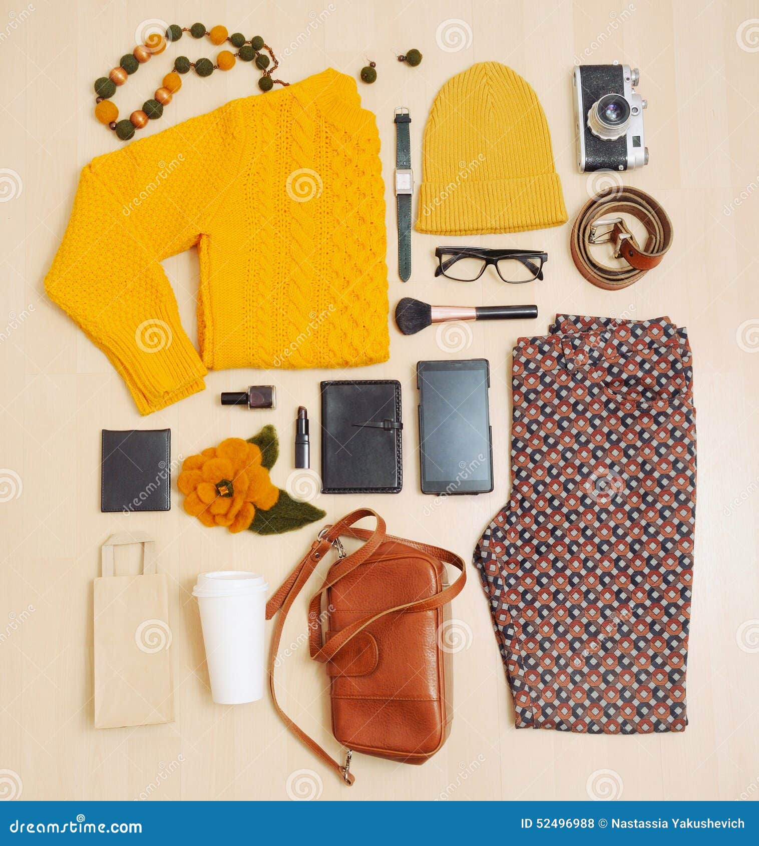 Fashion Set of Clothing and Accessories for the Fall Stock Photo ...