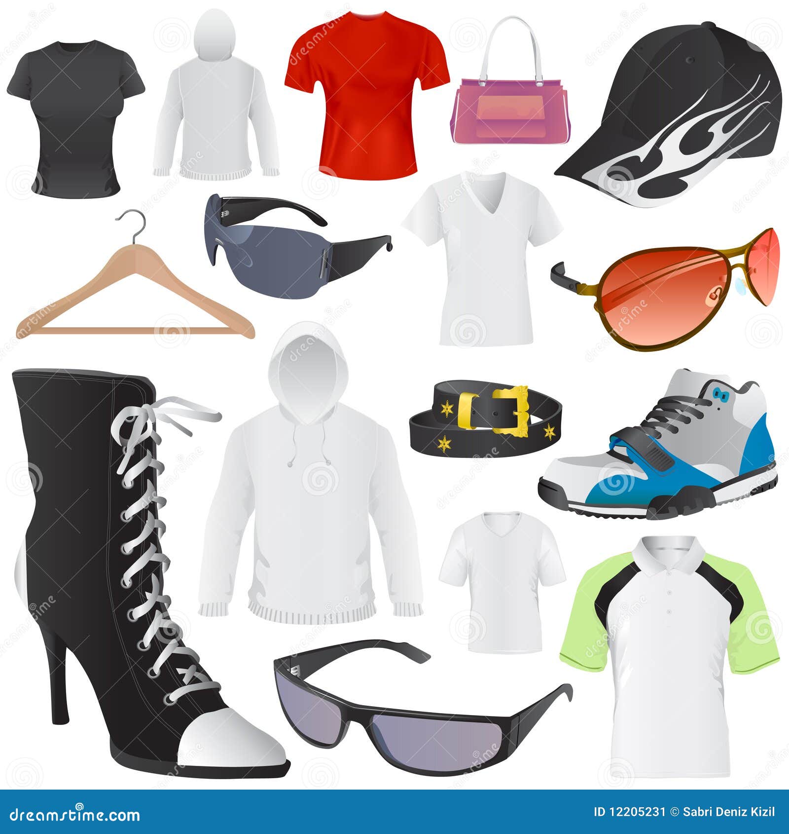 Fashion set vector stock vector. Illustration of collection - 12205231