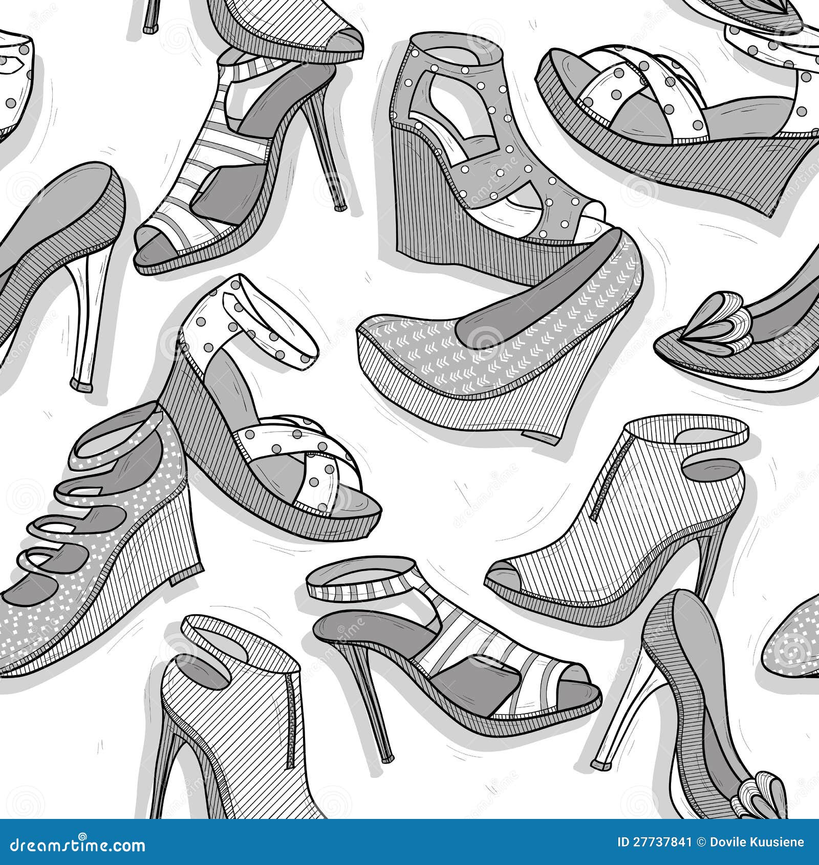 Fashion Shoes Seamless Pattern Stock Vector - Illustration of poster ...