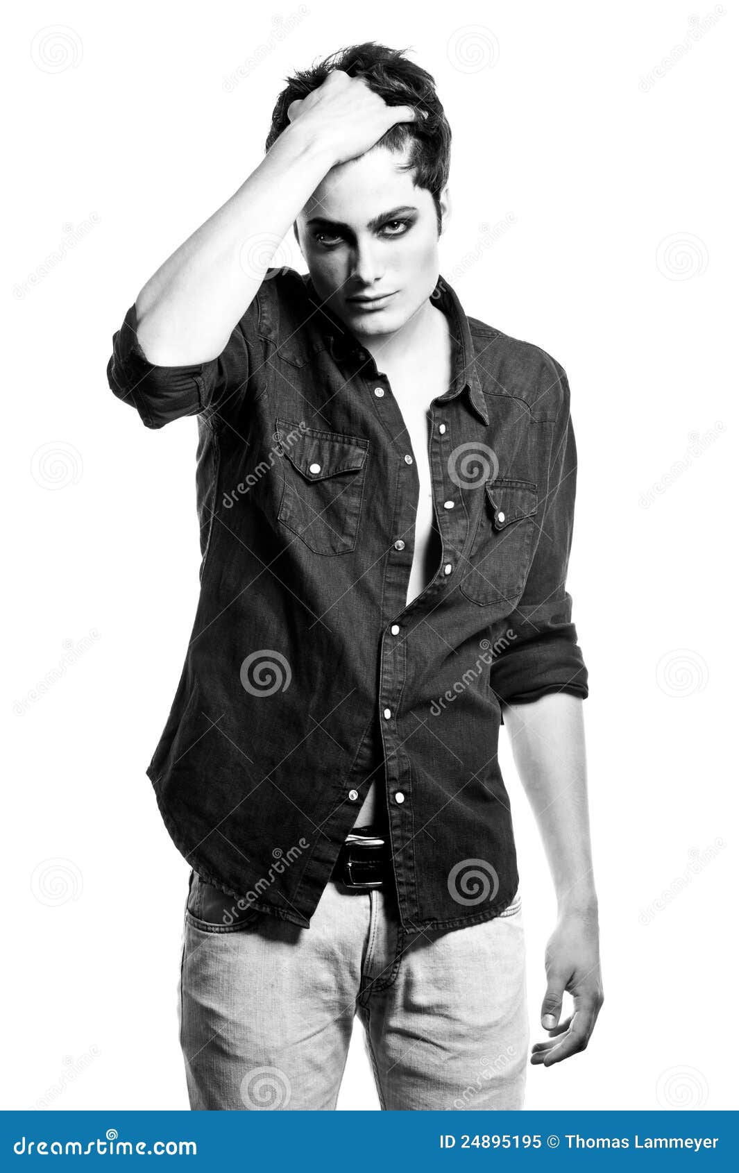 Fashion Shoot with Male Model Stock Image - Image of cool, expression ...