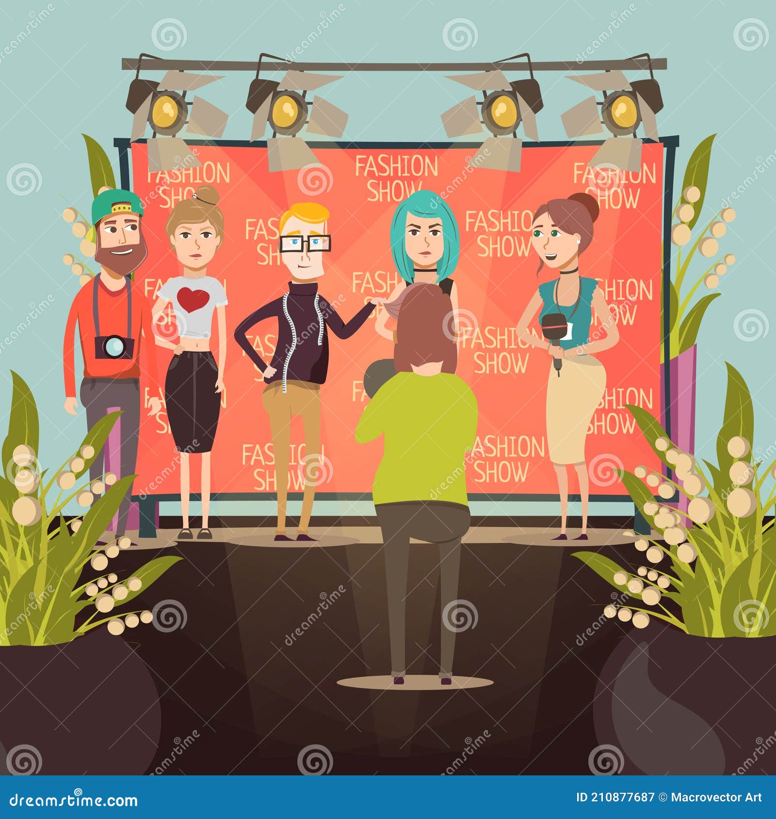 Fashion Show Interview Composition Stock Vector - Illustration of ...