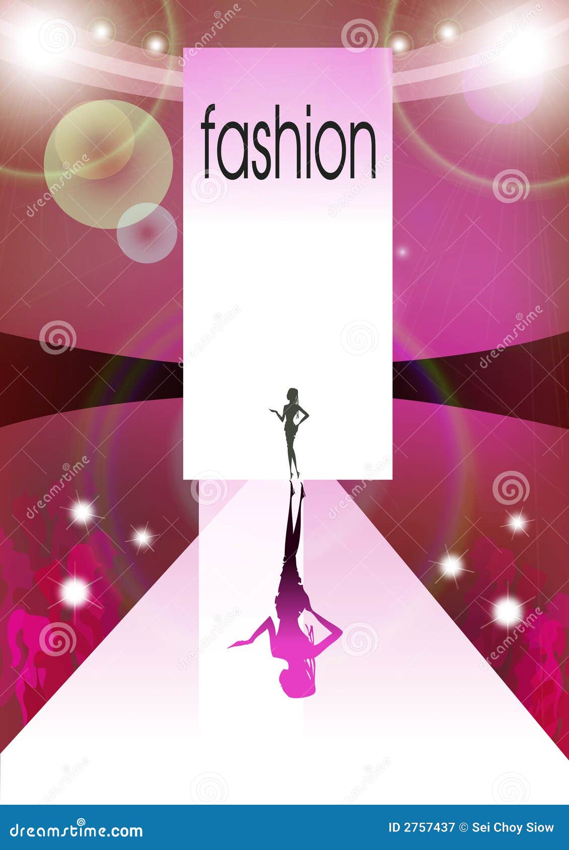 Fashion Show Runway Flat Vector Illustration. Models Dressed In Haute ...