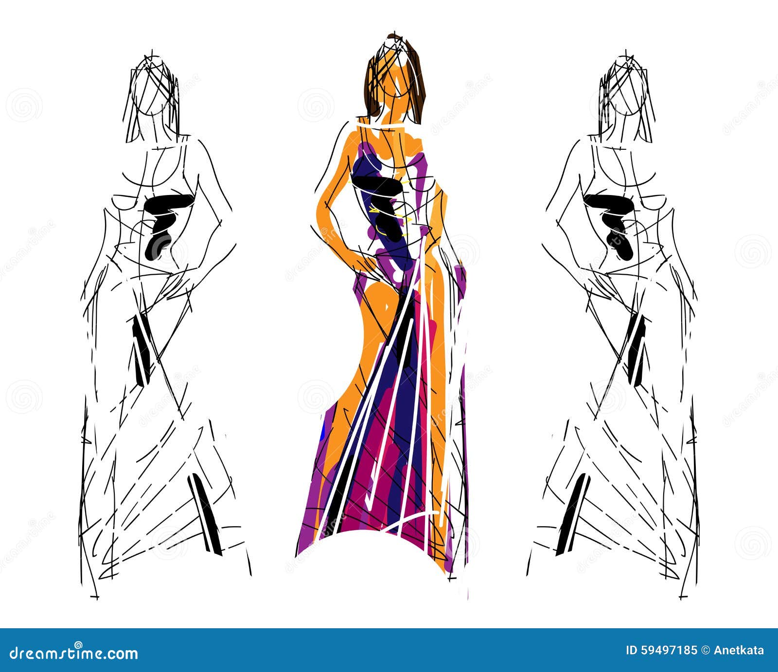 Line Art Fashion Models