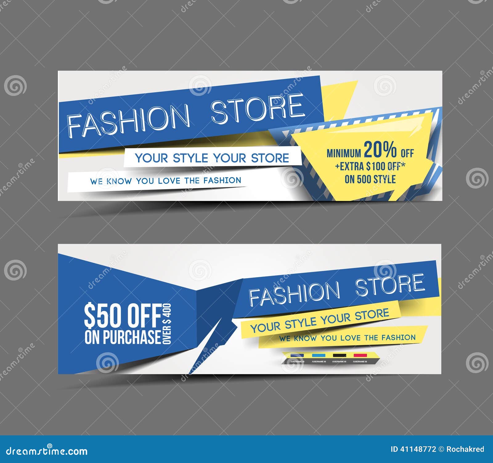 Fashion Store Promotion Header Stock Vector - Illustration of frame ...