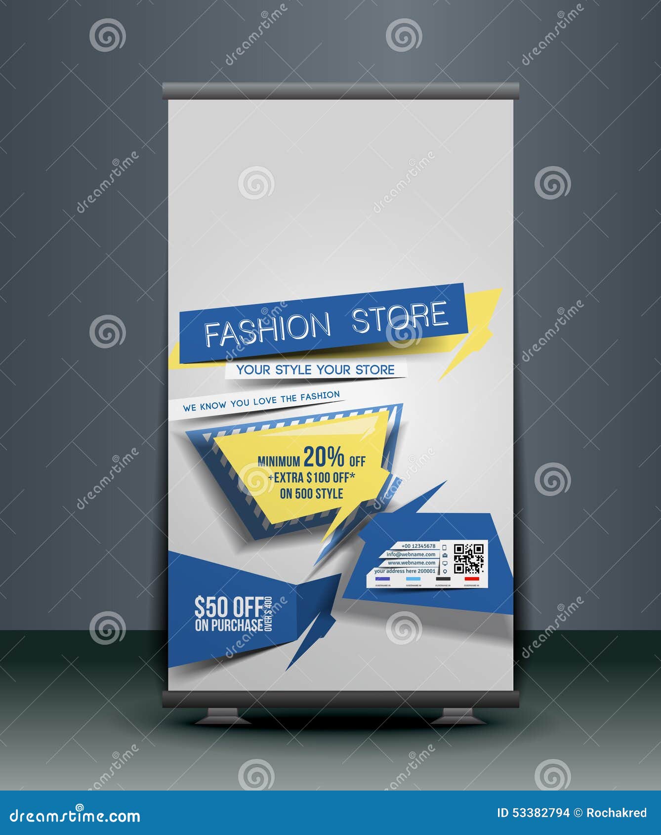 Fashion Store Roll Up Banner Stock Illustration - Illustration of ...
