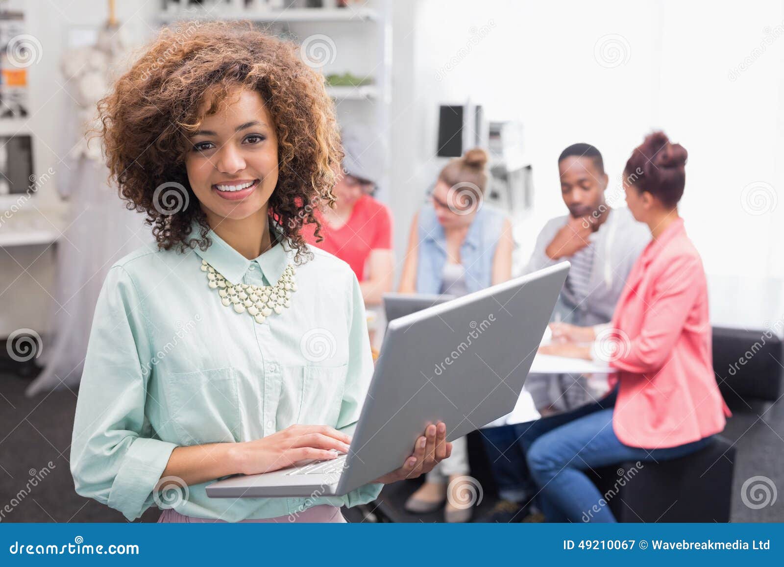 Fashion Student Using Her Laptop Stock Image - Image of black, male ...